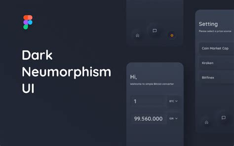 Dark Neumorphism UI Bitcoin Calculator Figma