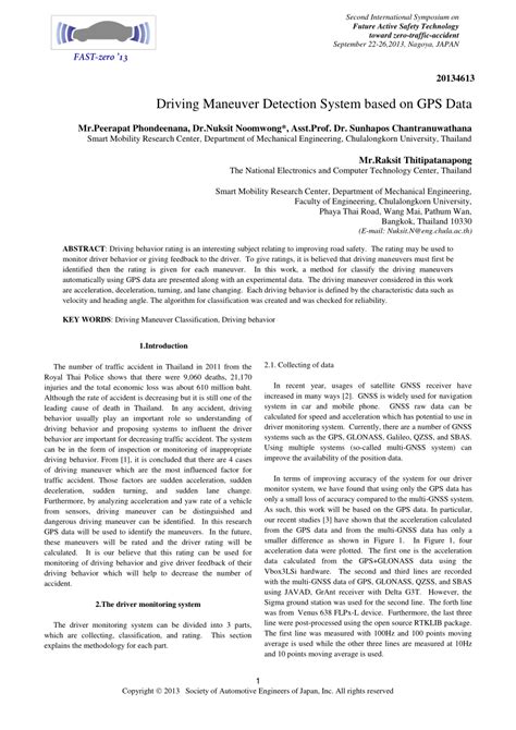 Pdf Driving Maneuver Detection System Based On Gps Data