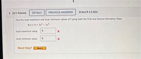Solved Find The Local Maximum And Local Minimum Values Of F