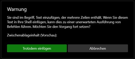 Windows Terminal Warnung Mehrere Zeilen Einfügen Unblog Tutorials