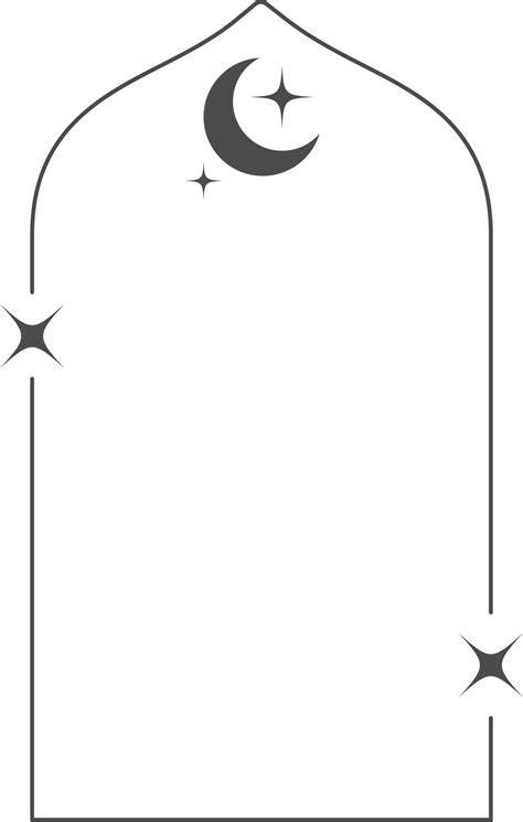 Aesthetic Frame Shape Outline Minimal Graphic Element With Stars Abstract Boho Arch With