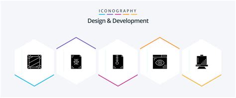 Design And Development 25 Glyph Icon Pack Including Development Coding Design And Development 25 Glyph Icon Pack Including Development Coding
