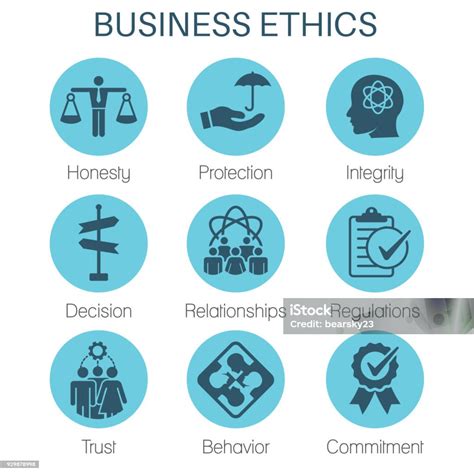 정직 성실 헌신 그리고 결정 된 사업 윤리 고체 아이콘 세트 아이콘에 대한 스톡 벡터 아트 및 기타 이미지 아이콘 도덕성 비즈니스 Istock