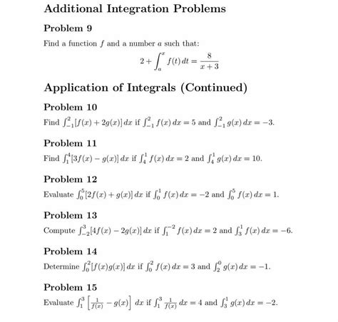 Solved Additional Integration Problemsproblem 9find A