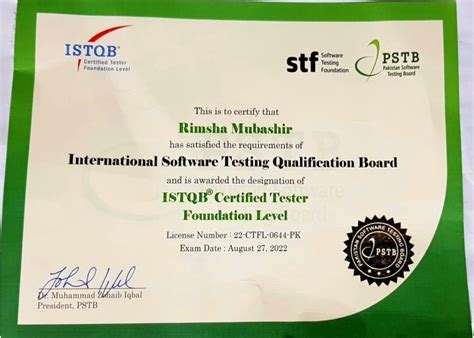 Rimsha Mubashir On Linkedin Istqb Pstqb Istqbcertified