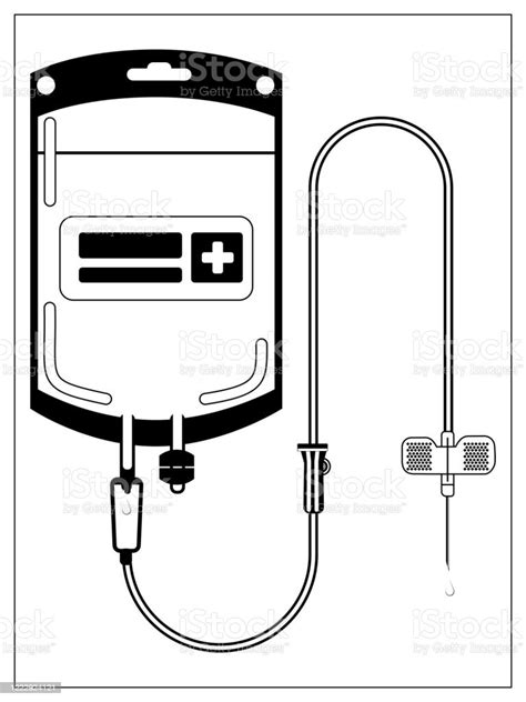 의료 드롭퍼 및 주입 바늘의 윤곽선이있는 벡터 그림 웹 사이트 디자인 로고 앱 Ui용 가방에 대한 스톡 벡터 아트 및 기타 이미지 Istock