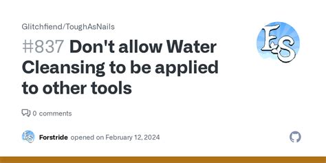 Don T Allow Water Cleansing To Be Applied To Other Tools Issue Glitchfiend ToughAsNails