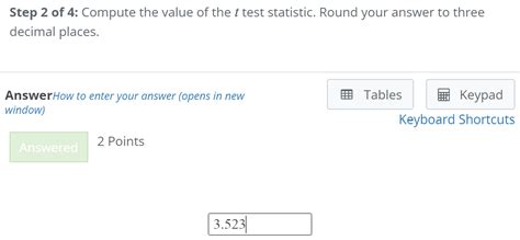 Solved Step Of Compute The Value Of The T Test Chegg