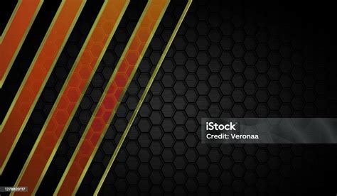 골드와 브론즈 경사 선이 있는 육각형 모양의 다크 메탈 텍스처 배경 건축에 대한 스톡 벡터 아트 및 기타 이미지 건축 금 금속 금색 Istock
