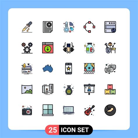 25 Thematic Vector Filled Line Flat Colors And Editable Symbols Of