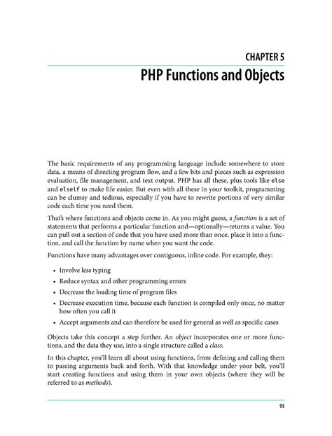 Php Functions And Objects Chapter 5 Php Functions And Objects The Basic Requirements Of Any