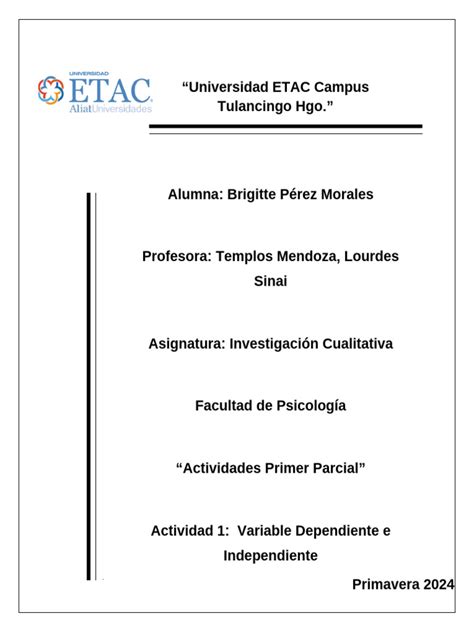 Variable Dependiente E Independiente Pdf Salud Y Bienestar Tecnología