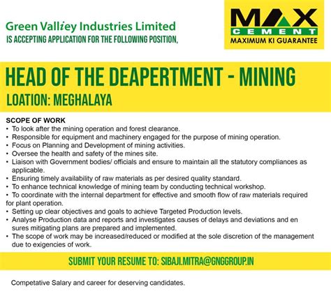 Murugan K On Linkedin Opportunity Miningindustry Meghalaya