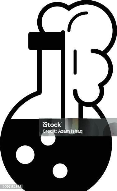 실험실 실험 실패벡터 개요 디자인 생화학 기호 생물학적 프로세스 기호 생명 과학 및 공학 스톡 일러스트레이션 화학 비등 개념