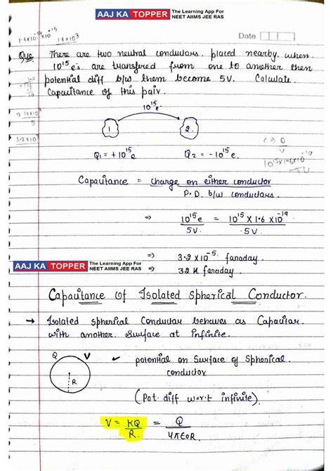 SOLUTION Capacitor Handwritten Notes English Studypool
