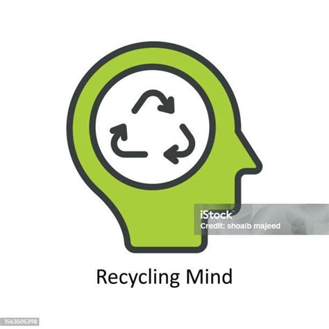 재활용 마인드 벡터 채우기 개요 아이콘 디자인 그림입니다 자연과 생태 흰색 배경에 기호 Eps 10 파일 0명에 대한 스톡 벡터 아트 및 기타 이미지 Istock