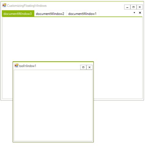 Customizing Floating Windows Winforms Dock Control Telerik Ui For Winforms