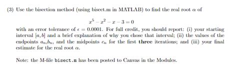 Solved M File Bisect M Function Chegg