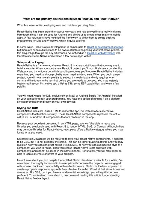 Ppt What Are The Primary Distinctions Between Reactjs And React Native Powerpoint Presentation