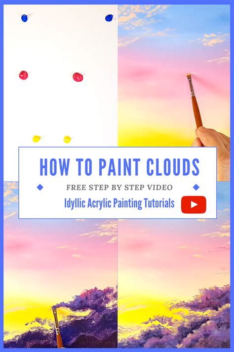 Cloud And Sunset Acrylic Painting TutorialFree Painting Video How To Paint Clouds And Sunset