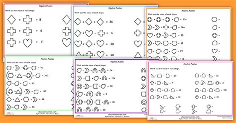 Year 6 Algebra Worksheet Shape Puzzles Classroom Secrets Classroom