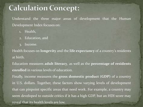 Hdi Calculation Pptx Science
