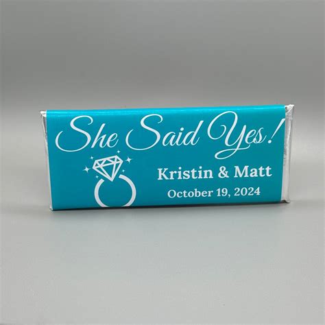 Customized She Said Yes Candy Bars Fully Assembled Etsy