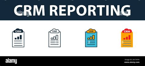Crm Reporting Icon Set Premium Symbol In Diferent Styles From Crm Icons Collection Creative