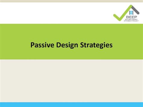Pdf Passive Design Strategies Beep · Passive Design Strategies 1 Building Massing And