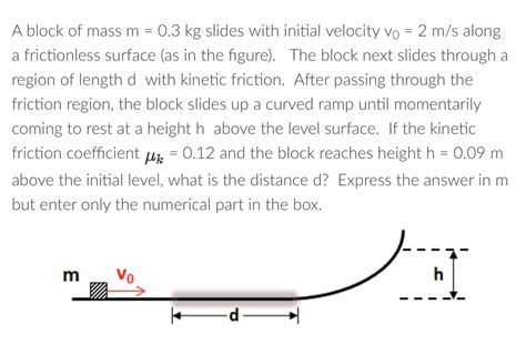 Solved A Block Of Mass M03 Kg Slides With Initial Velocity