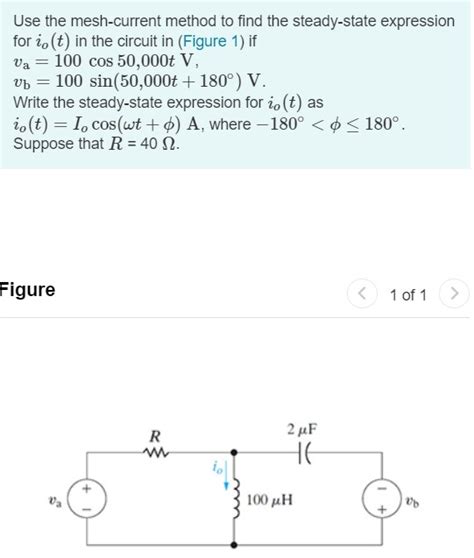 solved use the mesh current method to find the steady state