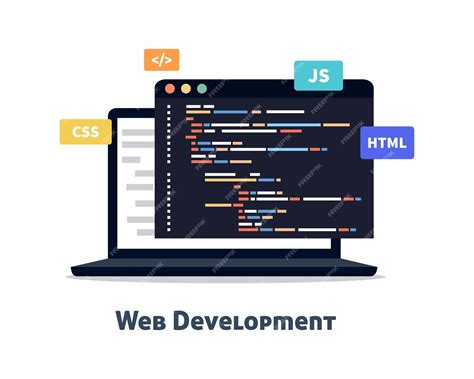 Premium Vector Web Design And Software Development Engineering Programming And Coding In Laptop