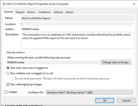 Stocks Automation Part Iv Windows Task Scheduler To Refresh And Send Vba Portfolio Report To