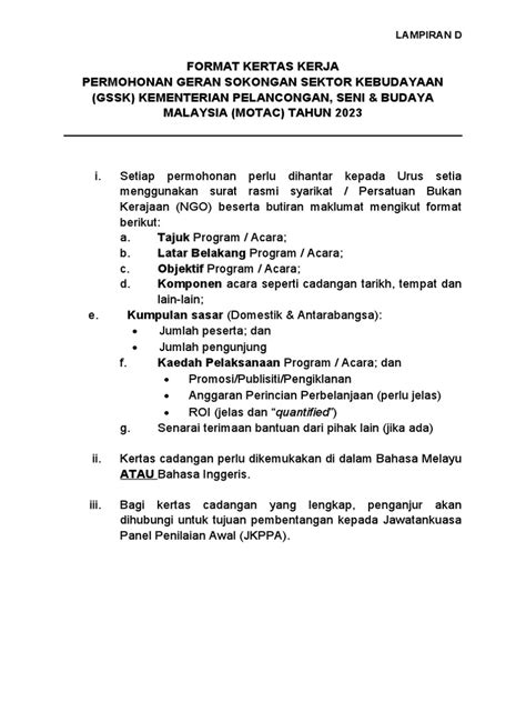 Lampiran C Format Kertas Kerja Pdf