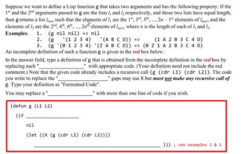 6th Suppose We Want To Define A Lisp Function G That