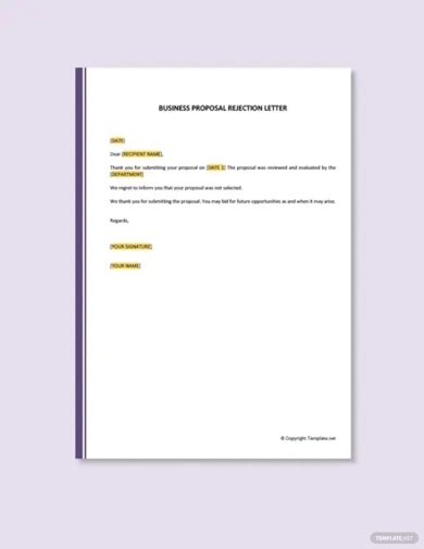 Free 11 Sample Proposal Rejection Letter Templates In Ms Word Pdf