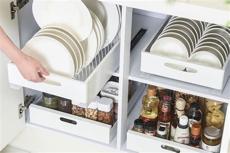 마마무드 싱크대선반 하부장 접시 그릇 밥솥 정리대 레일 슬라이딩 주방 선반 6종 위시버킷