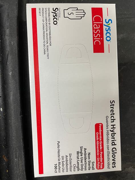 New Gloves Sysco Classic Vinyl Small 100box Falcon Restaurant