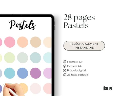 Pastels Color Palette Most Popular Hexadecimal Color Codes 28 Trendy Colors Pastels Digital