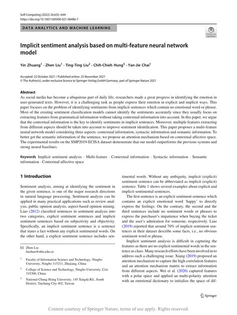 Implicit Sentiment Analysis Based On Multi Feature Neural Network Model