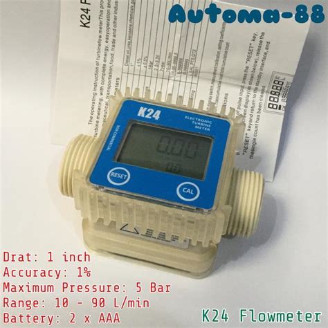 Jual Alat Ukur Pemakaian Debit Air Flow Meter Air Bersih Hydroponik K24