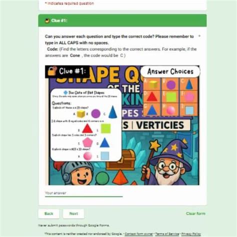 2d And 3d Shapes Escape Room Faces Edges Vertices 2nd Grade Math Game