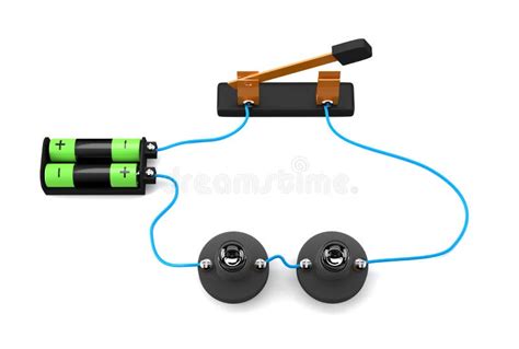 Simple Electric Circuit Series Connection On White Background Stock Illustration Illustration