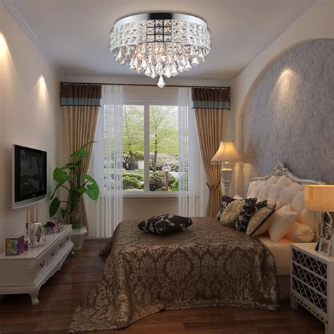 Современные Блестящие Хрустальные потолочные светильники для спальни гостиной кухни