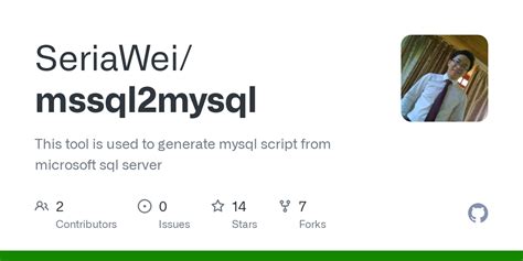 Github Seriaweimssql2mysql This Tool Is Used To Generate Mysql Script From Microsoft Sql Server