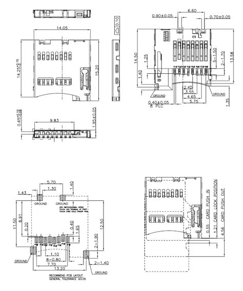 Tf Card Connector 8pin Normal Open Push Type T Flash Card Connector