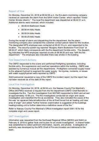 FREE Fire Investigation Report Samples To Download