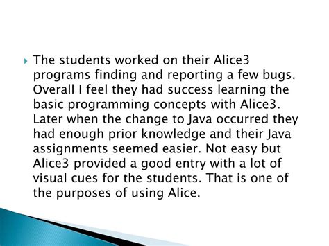 Ppt Alice 3 Beta Used In An Introduction To Programming Java Class Powerpoint Presentation