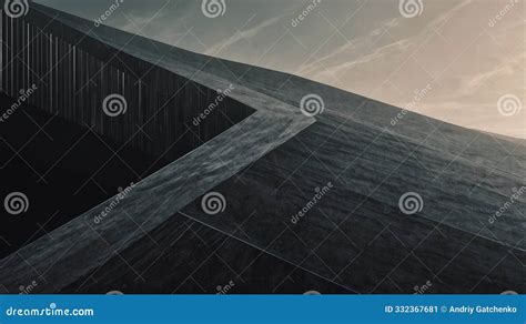 Abstract Architectural Design With Sharp Angles And Modern Minimalist Concrete Structure Stock