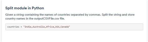 Solved Split Module In Python Given A String Containing The Chegg Com